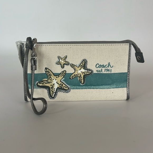 Coach | Bags | Coach Beach Starfish Motif Zip Clutch Wallet ...